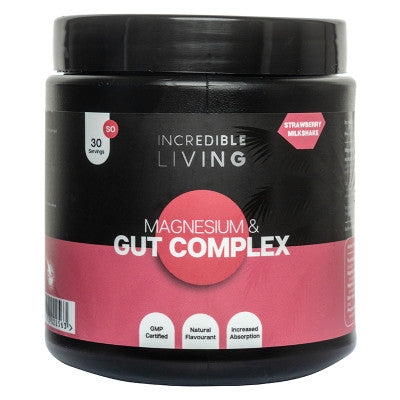 Incredible Living Magnesium Gut Complex Powder Strawberry Milkshake (3 ...